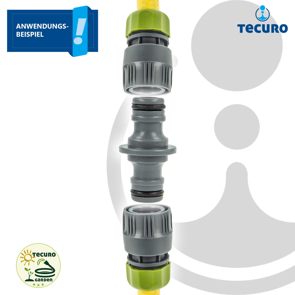 Hydro-Fit Doppel-Schlauchkupplung Schlauchverbinder PVC-U Grau, 1,21