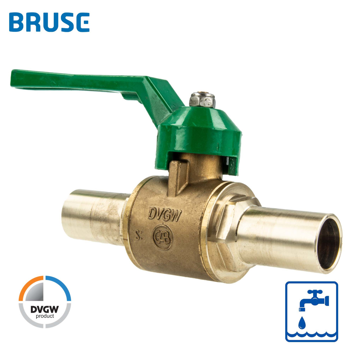 BRUSE Multisystem Trinkwasser-Kugelhahn Press/Stecksystem Ø 22 mm, mi ...