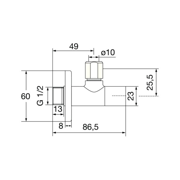 Schell Doppel Eckventil COMFORT DN 15 - 1/2 mit zwei Abgängen - 04991 ...