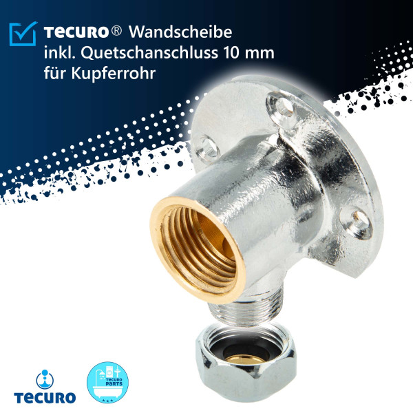 tecuro Wandscheibe mit Innengewinde Rp 1/2 Zoll x 3/8 Zoll mit Ø 10 m ...