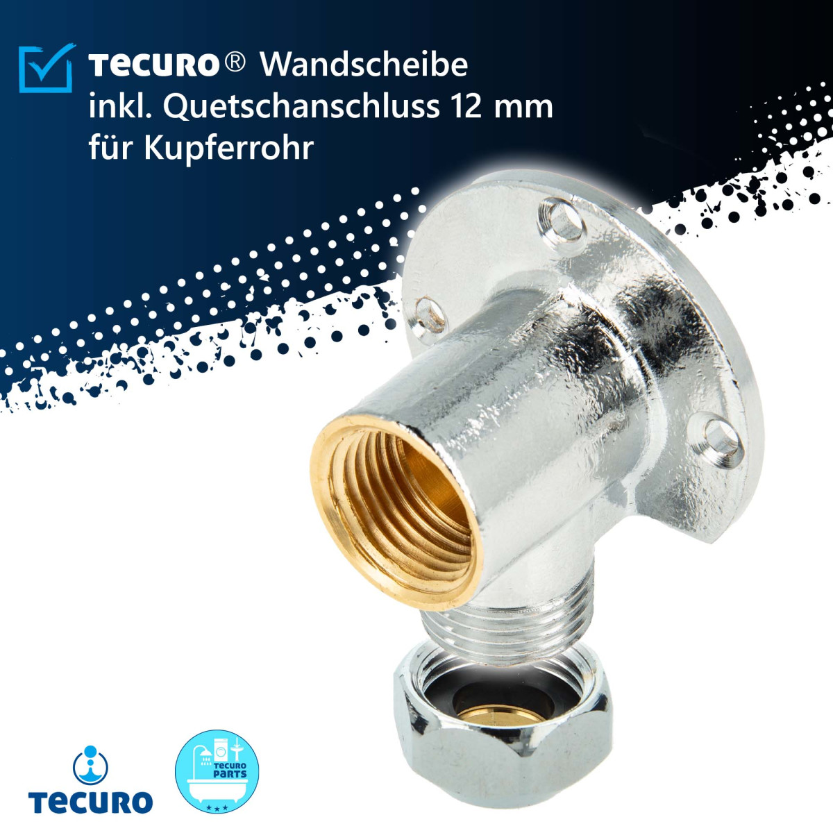 tecuro Wandscheibe mit Innengewinde Rp 1/2 Zoll x 1/2 Zoll mit Ø 12 m ...