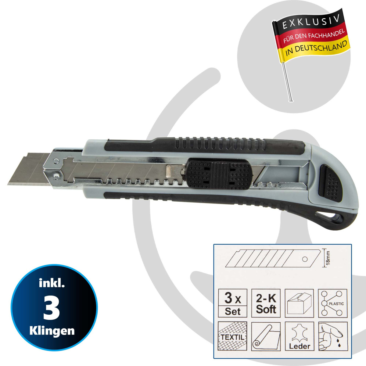 MASTERPROOF PROFESSIONAL Profi Cuttermesser 18 mm, mit Rastervorschub ...