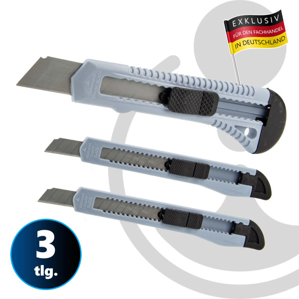 MASTERPROFF PROFESSIONAL Cuttermesser Set 3-tlg. Abbrechmesser 1x18mm ...