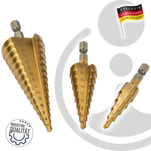 MASTERPROOF PROFESSIONAL HSS - Stufenbohrer Satz 3-teilig, Ø 4 mm bis ...