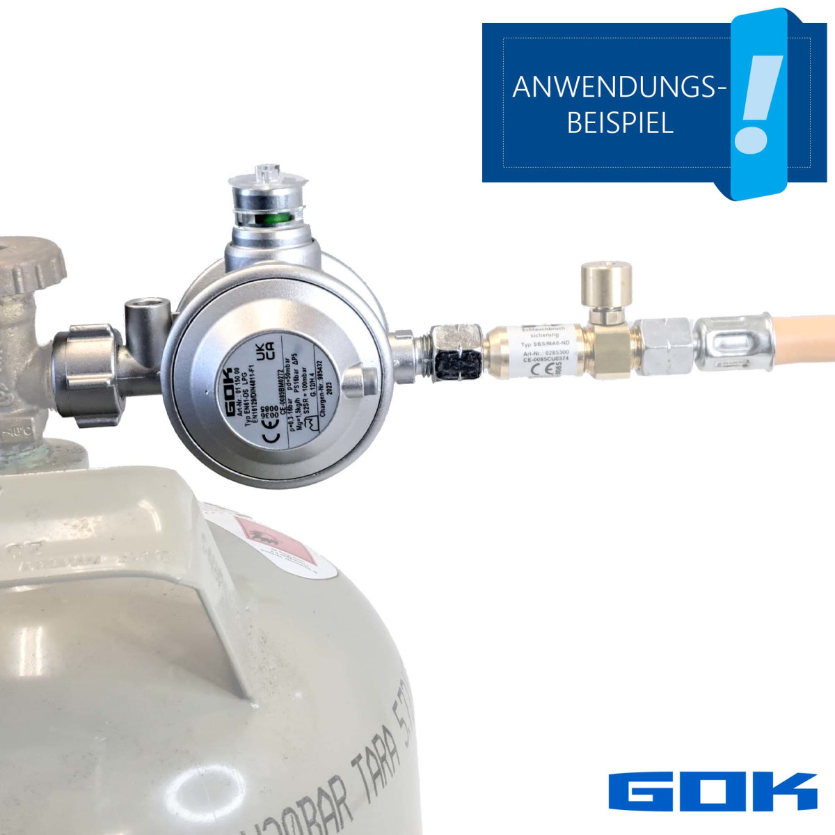 GOK Niederdruckregler Typ EN61-DS mit Überdrucksicherung KLF x G1/4LH ...