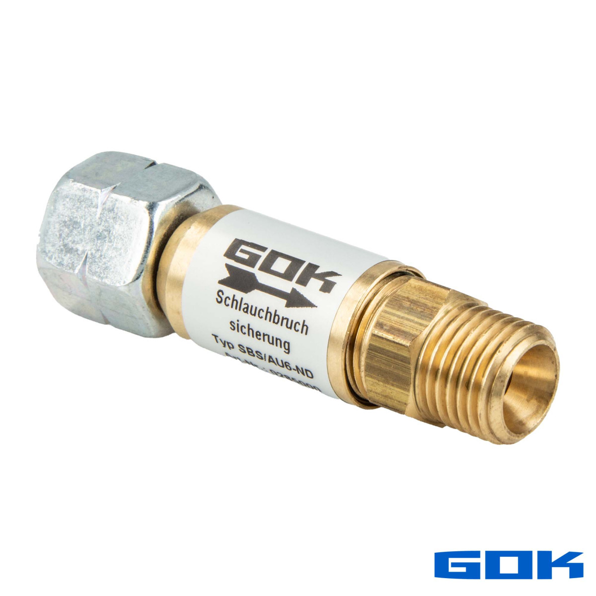 GOK Schlauchbruchsicherung SBS/AU G 1/4 LH-ÜM x G 1/4 LH-KN 50 mbar N ...