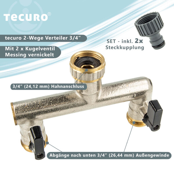 tecuro-2-wege-verteiler-3-4-zoll-mit-2-x-kugelventil-und-steckkupplun