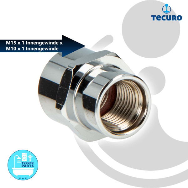 tecuro Reduzierstück M15/1 Innengewinde x M10/1 Innengewinde MS-verch ...