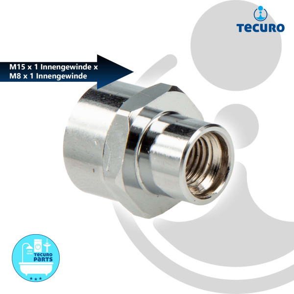 tecuro Reduzierstück M15/1 Innengewinde x M10/1 Innengewinde MS-verch ...