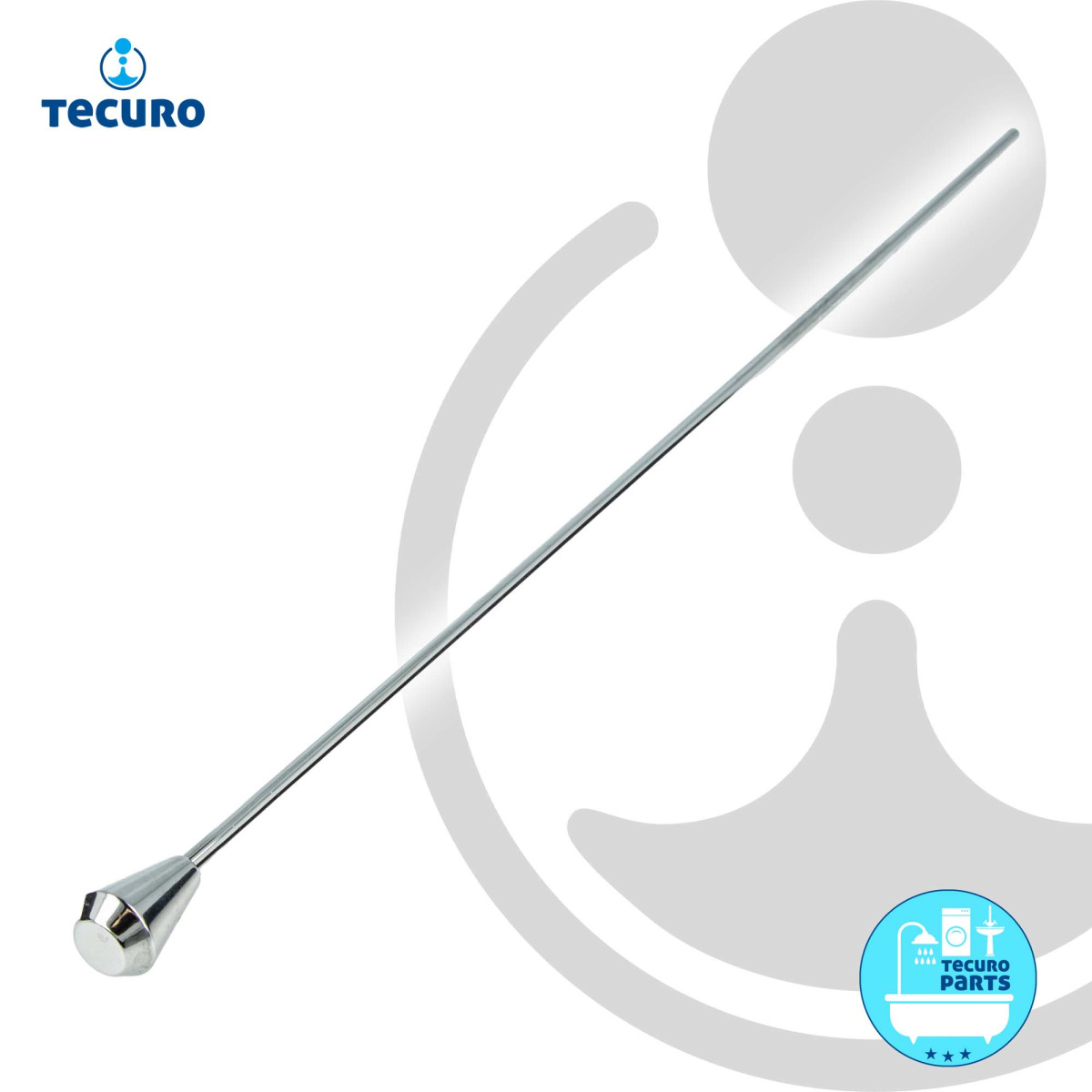 tecuro Zugstange für Ablaufgarnitur, 37 cm x Ø 4 mm, verchromt/edelst ...