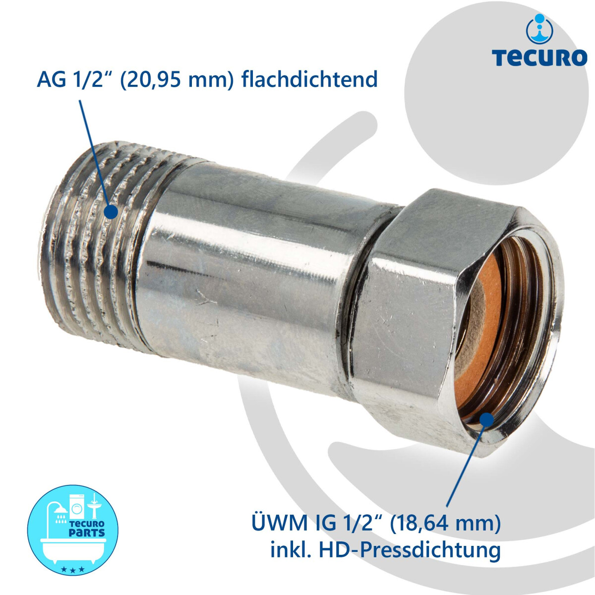 tecuro Winkel-Verschraubung mit Überwurfmutter x Außengewinde, Messin ...