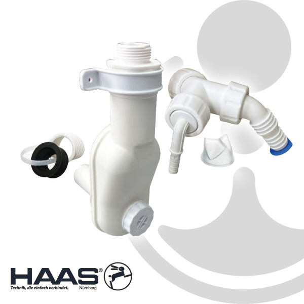 HAAS Raumspar-Geräte-Siphon 1952 - DN 32/40/50 mit Reinigungsöffnung ...